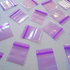 Small Poly Zipper Bags (1"x1") Colorful Micro Pouches, Mini Plastic Baggies, Thick Durable 2mil, Designer Rave Party Pouches (1010) Tiny Ziplock Dime Bag (100, Purple)