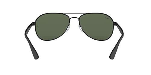 Ray-Ban RB3549 Aviator Sunglasses, Matte Black/Dark Green, 58 mm