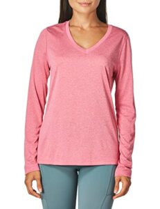 hanes women’s cooldri performance long sleeve v-neck tee