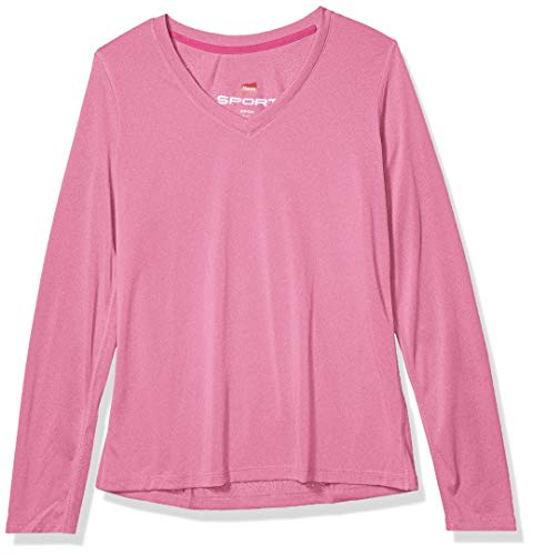 Hanes Women’s Cooldri Performance Long Sleeve V-neck Tee