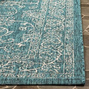 Safavieh Courtyard Collection CY8680 Indoor/ Outdoor Non-Shedding Stain Resistant Patio Backyard Area Rug, 4' x 5'7", Turquoise