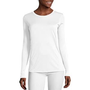 hanes womens sport cool dri performance long sleeve t-shirt shirt, white, small us