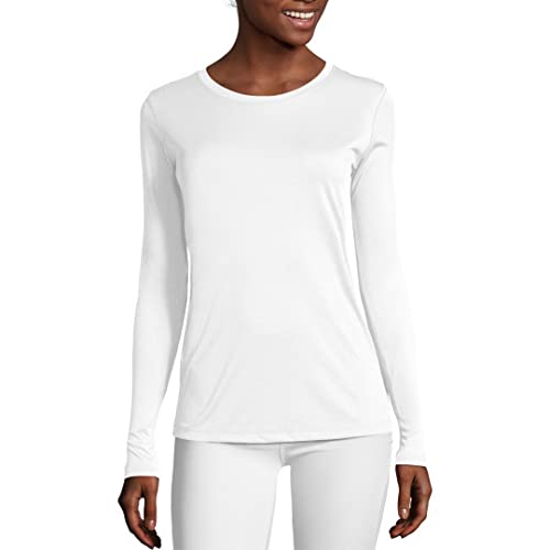 Hanes womens Sport Cool Dri Performance Long Sleeve T-shirt Shirt, White, Small US