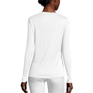 Hanes womens Sport Cool Dri Performance Long Sleeve T-shirt Shirt, White, Small US