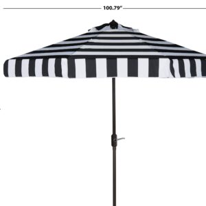 Safavieh PAT8003A Outdoor Collection Elsa Fashion Line Auto Tilt Umbrella, 9', Black/White