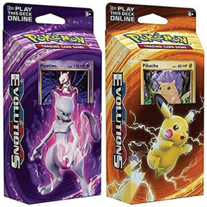 pokemon mewtwo & pikachu xy evolutions tcg card game decks - 60 cards each