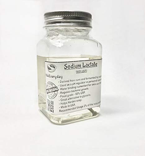 Sodium Lactate - for Broad Spectrum preservatives - Used in Cosmetics. Used as pH Regulator- Helps Reduce The Moisture Loss - 4 oz