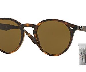 Ray-Ban RB2180 710/83 49M Shiny Dark Havana/Brown Polarized Sunglasses For Men For Women + BUNDLE with Designer iWear Care Kit