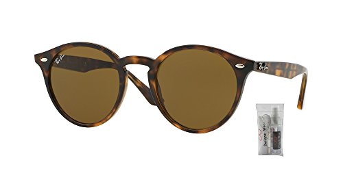 Ray-Ban RB2180 710/83 49M Shiny Dark Havana/Brown Polarized Sunglasses For Men For Women + BUNDLE with Designer iWear Care Kit