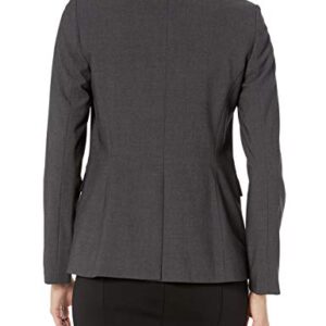 Calvin Klein Women's Big Girls' One Button Lux Blazer, Charcoal, 10