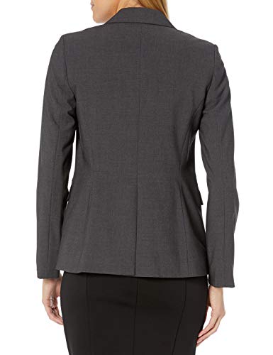 Calvin Klein Women's Big Girls' One Button Lux Blazer, Charcoal, 10