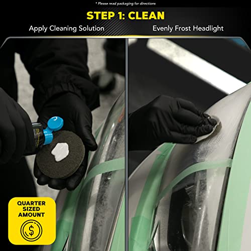 Meguiar's Two Step Headlight Restoration Kit, Car Detailing Supplies for Restoring and Protecting Clear Headlight Plastic, Includes Headlight Coating and Cleaning Solution