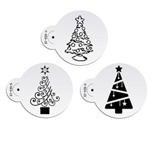 ART Kitchenware 6pcs/set Christmas Tree Cookie Stencil Set for Cakes Sugar Decoration Cookie Mold Reusable Stencils for Painting Beige/Semi-Transparent ST-925S