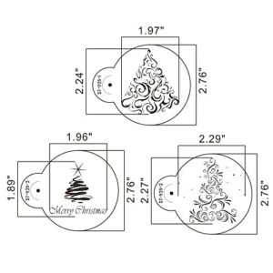 ART Kitchenware 6pcs/set Christmas Tree Cookie Stencil Set for Cakes Sugar Decoration Cookie Mold Reusable Stencils for Painting Beige/Semi-Transparent ST-925S