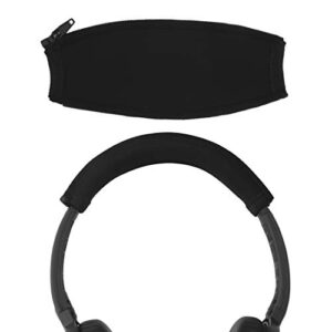 geekria flex fabric headband cover compatible with bose qc3 ae2w ae2i ae2 headphones, head cushion pad protector, replacement repair part, sweat cover, easy diy installation (black)