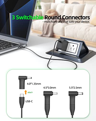 Charger for Asus Laptop, Ultra Compact (40% Smaller), Universal Replacement, Fast Charger, USB C & Round Connector, 65W, 45W, 33W