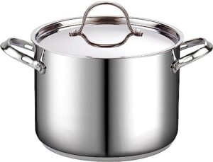 cooks standard 8-quart classic stainless steel stockpot with lid, 8-qt, silver