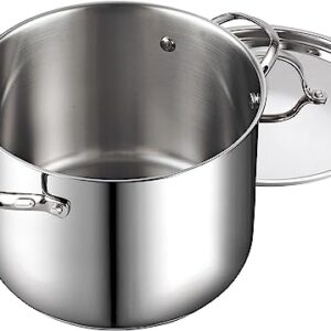 Cooks Standard 8-Quart Classic Stainless Steel Stockpot with Lid, 8-QT, Silver