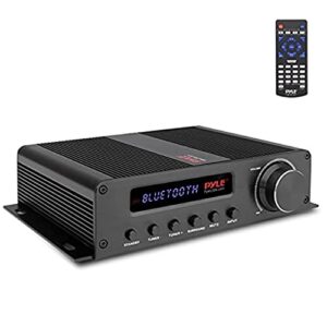 pyle wireless bluetooth home audio amplifier - 100w 5 channel home theater power stereo receiver, surround sound w/ hdmi, aux, fm antenna, subwoofer speaker input, 12v adapter - pfa540bt