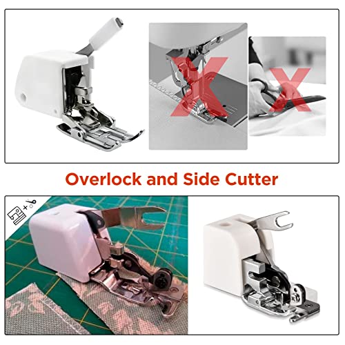 ONEVER Side Cutter Sewing Machine Presser Foot Feet Attachment Accessory for All Low Shank Singer Janome Brother, Overlock Machine Presser Foot