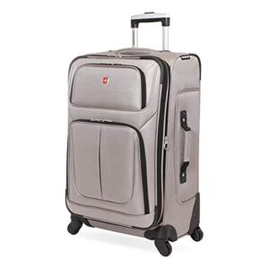 swissgear sion softside expandable roller luggage, pewter, checked-medium 25-inch