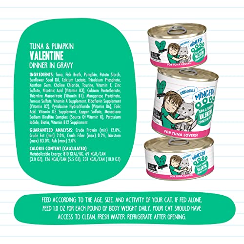 Weruva Best Feline Friend (B.F.F.) Tuna & Pumpkin Valentine with Tuna & Pumpkin in Gravy Cat Food, 3oz Can (Pack of 24)