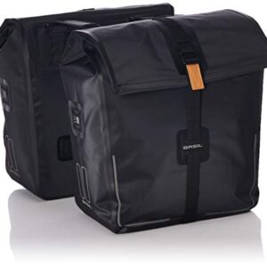 Basil, Urban Dry Double Bag, Double Bag, Solid Black, 50 Litre (17659)