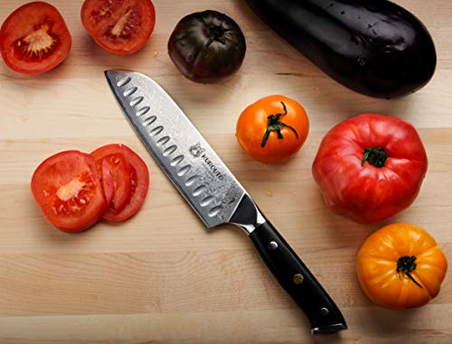 7-inch VG10 Santoku- 66 layers of High Carbon Damscus Stainless Steel Cladding—Kintaro Series—Kurouto Kitchenware