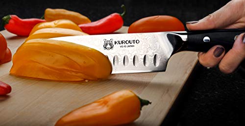 7-inch VG10 Santoku- 66 layers of High Carbon Damscus Stainless Steel Cladding—Kintaro Series—Kurouto Kitchenware