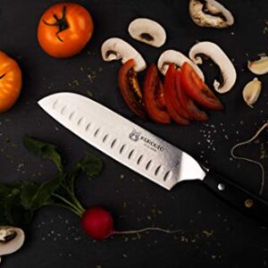 7-inch VG10 Santoku- 66 layers of High Carbon Damscus Stainless Steel Cladding—Kintaro Series—Kurouto Kitchenware