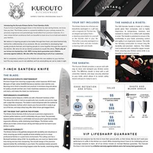 7-inch VG10 Santoku- 66 layers of High Carbon Damscus Stainless Steel Cladding—Kintaro Series—Kurouto Kitchenware