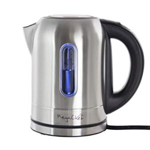 mega chef 1.7lt. stainless steel electric tea kettle with 5 preset temps