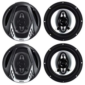 boss audio systems nx654 onyx 6.5 inch 400 watt 4-way 4 ohm full range car audio coaxial stereo speakers with mylar dome tweeters, 2 pairs