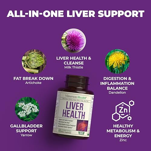 Liver Cleanse Detox & Repair - Artichoke Extract Liver Health Formula for Liver Detox & Liver Cleanse - Liver Support Supplement with Milk Thistle, Turmeric, Ginger, Dandelion, Zinc and more. 60 pills