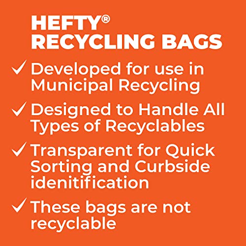 Hefty Recycling Trash Bags, Clear, 30 Gallon, 36 Count