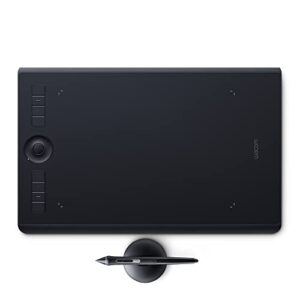 wacom intuos pro medium bluetooth graphics drawing tablet, 8 customizable expresskeys, 8192 pressure sensitive pro pen 2 included, compatible with mac os and windows,black