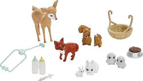 Barbie Doll & Playset, Animal Rescuer Theme with Vet Doll, 8 Animal Figures, Treehouse, Care Station, Rope Bridge & More (Amazon Exclusive)