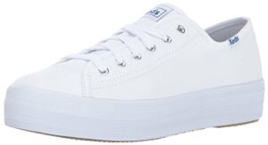 keds women's triple kick canvas fashion sneaker, white, 9 m us