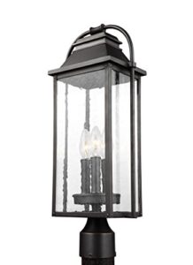 feiss ol13207anbz wellsworth outdoor post lighting, bronze, 3-light (9"w x 21"h) 180watts