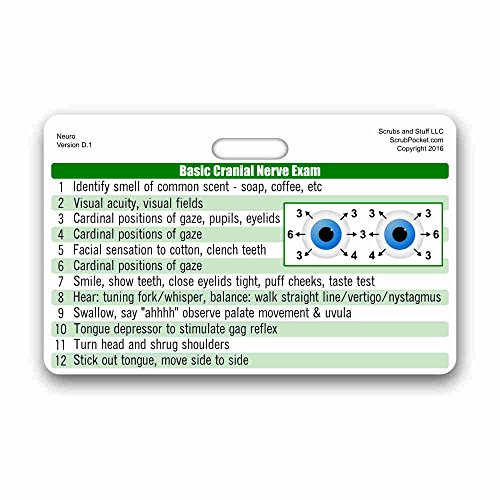 Cranial Nerve Exam Horizontal Badge Card (1 Card)