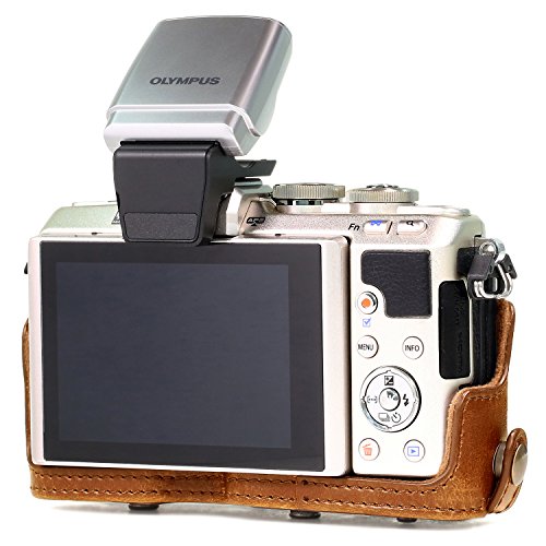 Megagear Olympus Pen E-Pl8 Ever Ready Leather Camera Case And Strap, With Battery Access - Light Brown - MG919