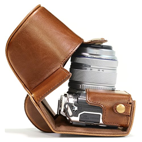 Megagear Olympus Pen E-Pl8 Ever Ready Leather Camera Case And Strap, With Battery Access - Light Brown - MG919