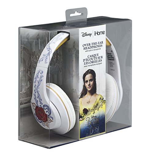 Disney’s Beauty and the Beast Over Ear Headphones with Award-Winning iHome Sound -Best Over Ear Headphones with Mic & Answer Call Button by eKids