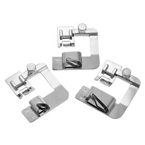 YEQIN 3 Piece Rolled Hem Presser Foot Set Wide Hemmer Foot Set Includes 1/2”, 3/4" and 1” Presser Feet Compatible with Singer, Brother, Babylock, Euro-Pro, Janome and More Low Shank Sewing Machine