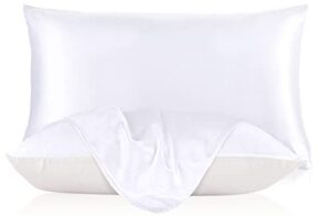 lilysilk natural silk pillowcase for hair and skin with cotton underside standard 20x26 inch white 1pc 19 momme