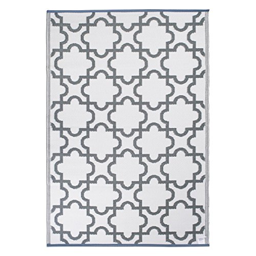 DII Reversible Outdoor Lattice Woven Rug, 4x6 Ft, Gray