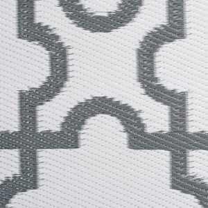 DII Reversible Outdoor Lattice Woven Rug, 4x6 Ft, Gray