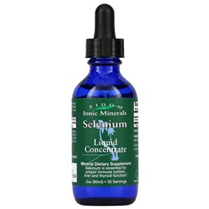 eidon ionic minerals, ionic selenium liquid concentrate - ionic selenium drops, helps support normal liver function & a healthy immune system, all-natural, vegan - liquid selenium drops, 2 oz bottle