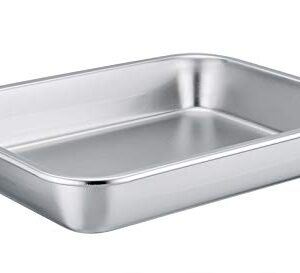 TeamFar Lasagna Pan, Stainless Steel Rectangular Cake Brownie Pan Casserole Baking Dish, 10.5’’ x 8’’ x 1.7’’ Compact for Toaster Oven, Non Toxic & Healthy, Brushed Finish & Easy Clean-Dishwasher Safe