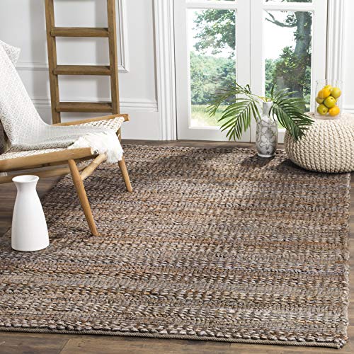 SAFAVIEH Natural Fiber Collection Accent Rug - 4' x 6', Beige, Handmade Braided Woven Jute, Ideal for High Traffic Areas in Entryway, Living Room, Bedroom (NF212B)